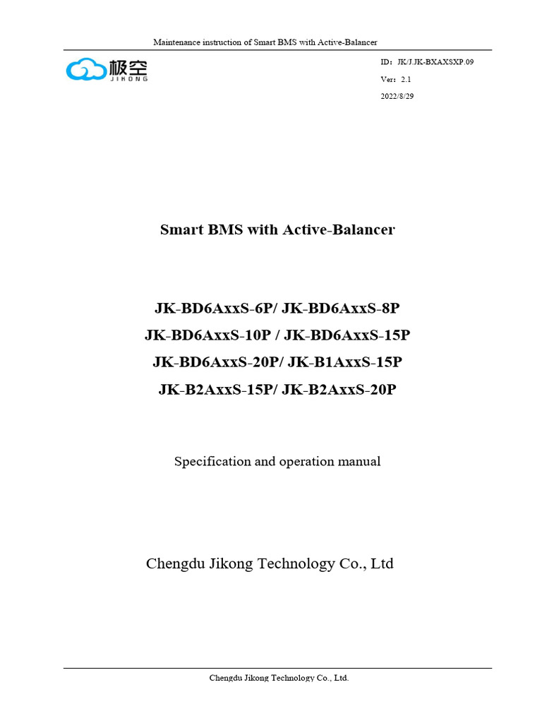 Maintenance Instruction of Smart BMS With Active-Balancer-V2.1 | PDF ...
