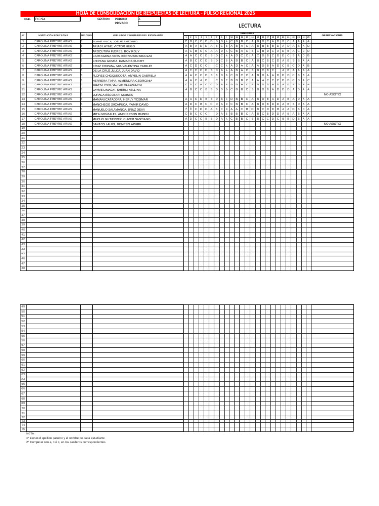 Hoja de Consolidacion de Respuestas - 2b-Pulso Regional 2025 | PDF