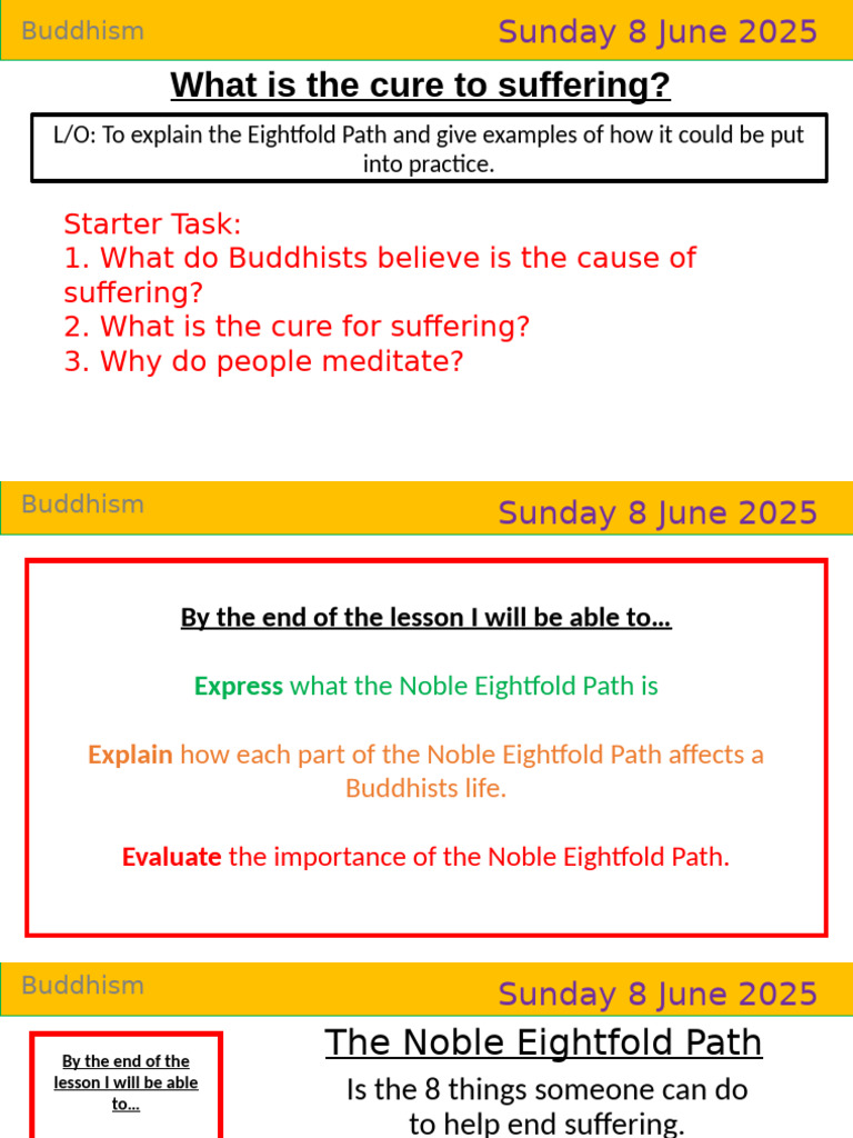 Lesson 4 the Noble Eightfold Path | PDF | Noble Eightfold Path ...