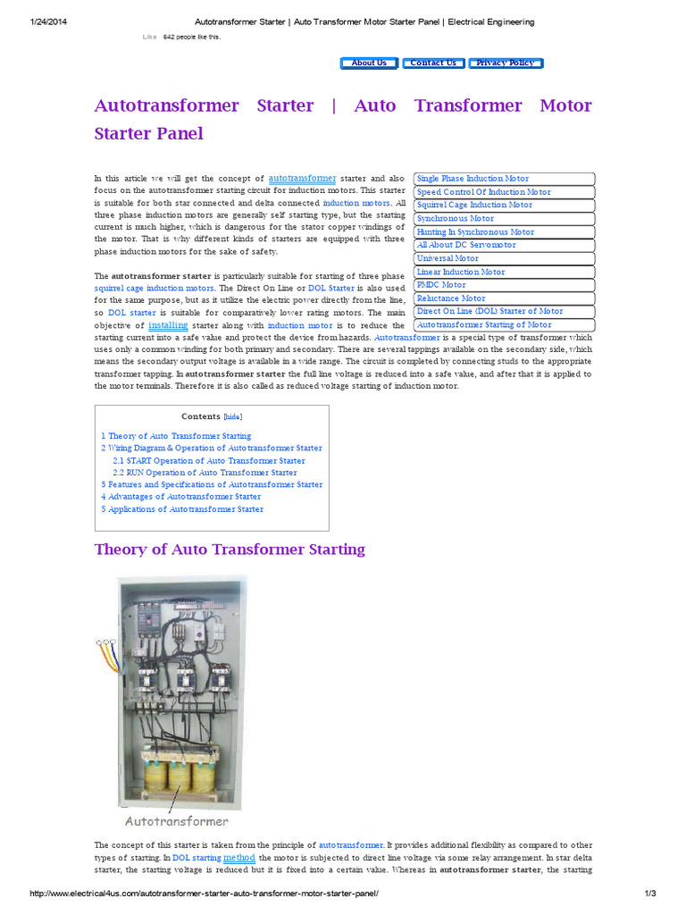 Autotransformer Starter - Auto Transformer Motor Starter Panel ...