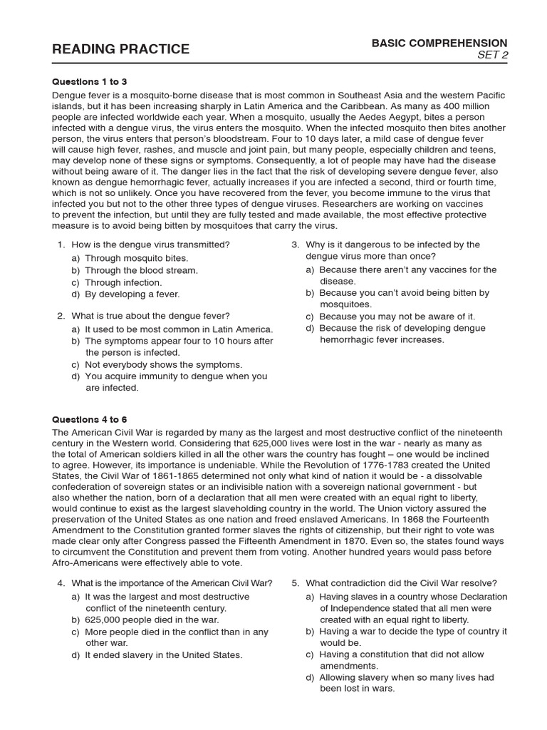 Basic Comprehension-Set 2 | PDF | Diseases And Disorders | Human ...