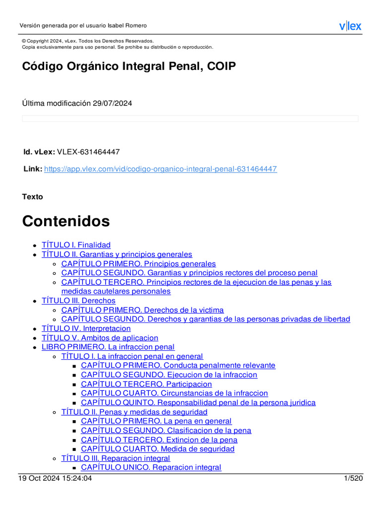 COIP 2024 | PDF | Mandato | Ley procesal