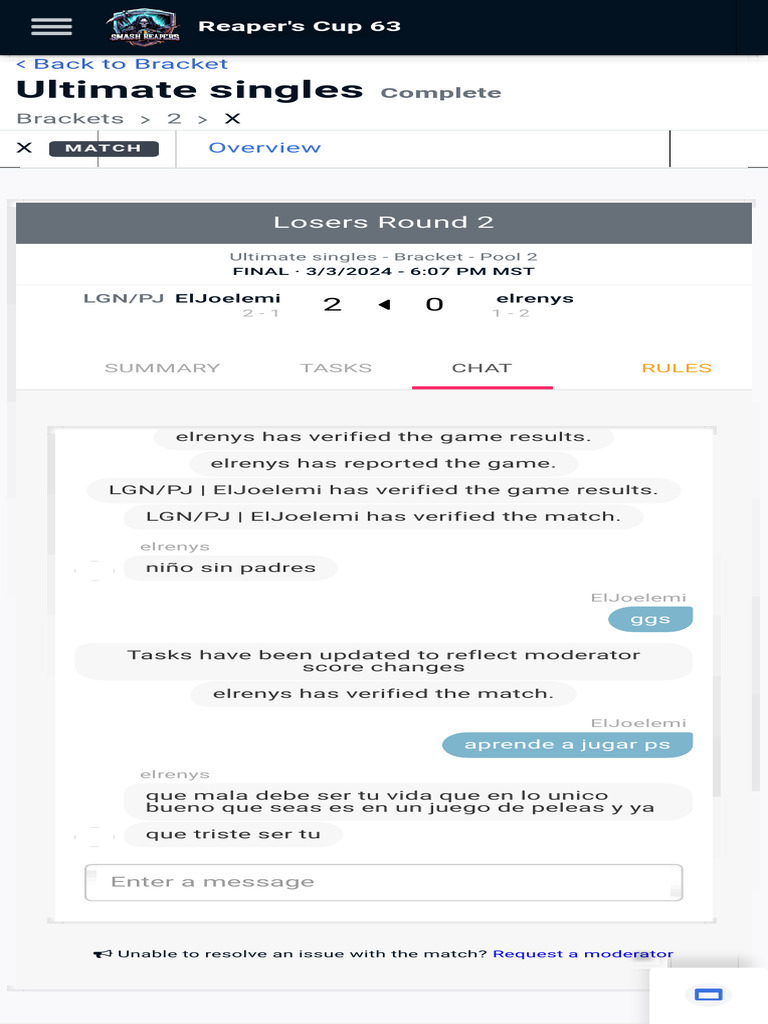Reaper's Cup 63 Match Display | PDF