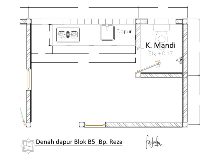 TTD R1 - Denah Kitchen Set Blok B5 BP - Reza | PDF
