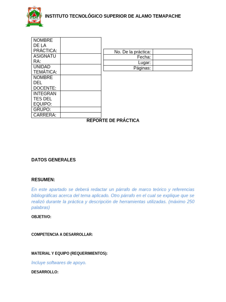 Reporte de Practicas Rev.01 | PDF