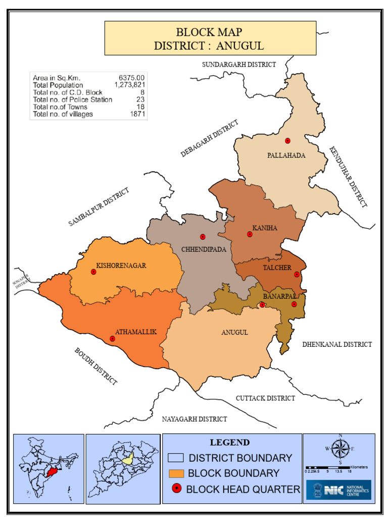 Anugul District Block Map Overview | PDF