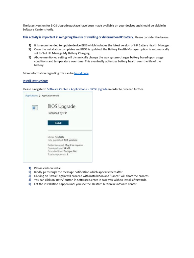 BIOS Upgrade Info and Instructions | PDF