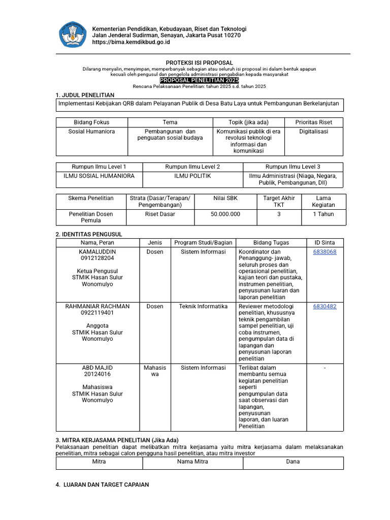 Implementasi Kebijakan QRB Dalam Pelayanan Publik Di Desa Batu Laya Untuk Pembangunan ...
