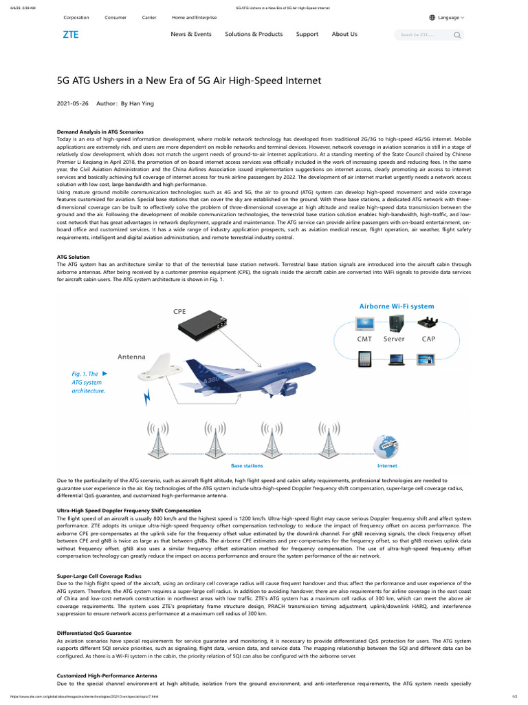 5G ATG Ushers in A New Era of 5G Air High-Speed Internet | PDF ...