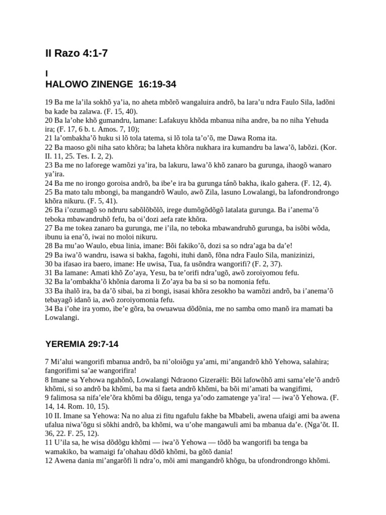 Ayat Alkitab Nias | PDF