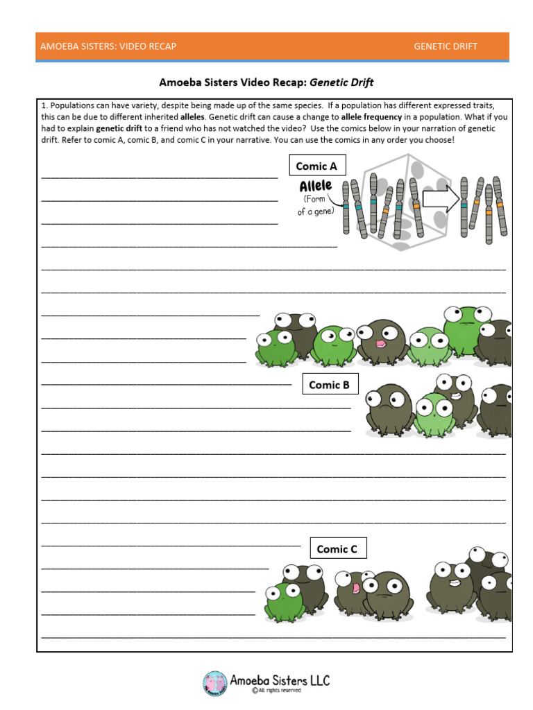 Ameoba Sisters Genetic Drift Recap | PDF | Natural Selection | Genetics