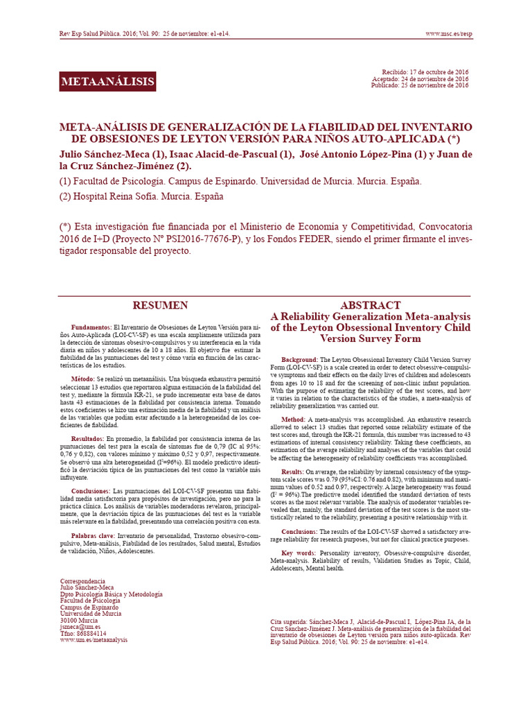Metaanálisis | PDF | Estadísticas | Metaanálisis