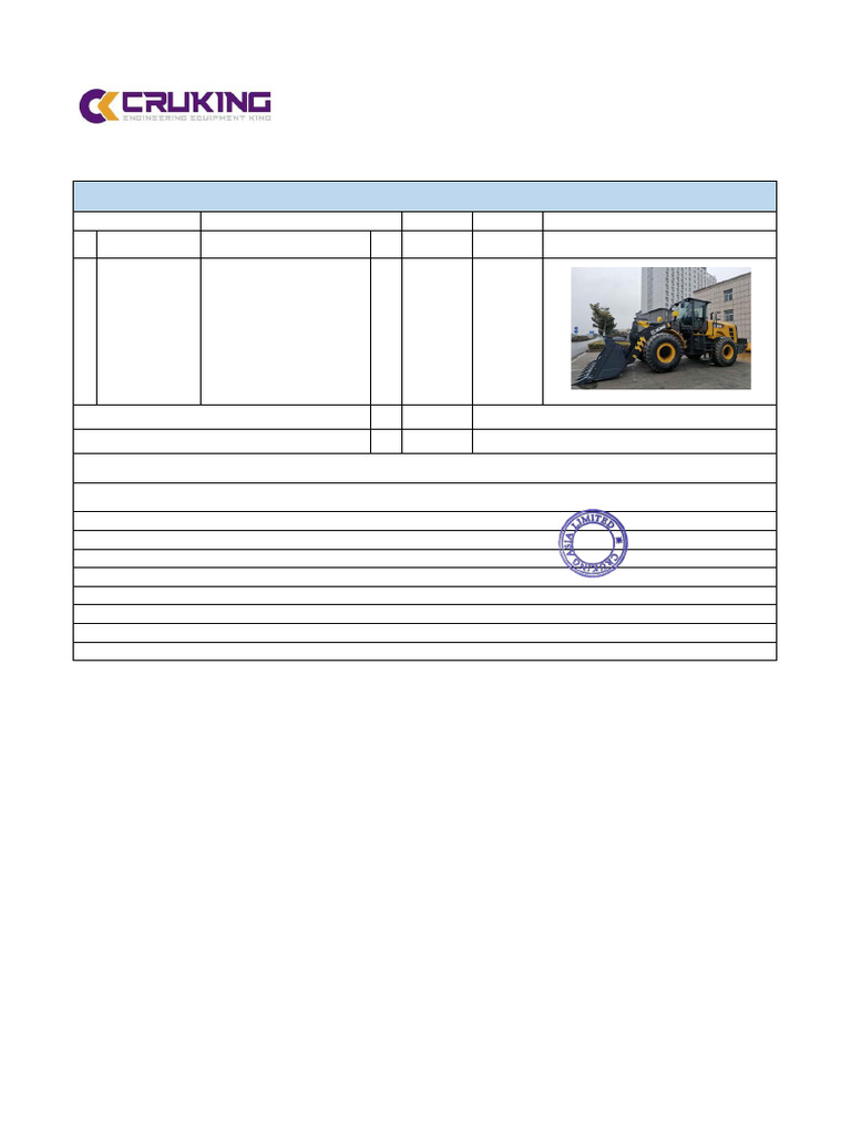 XCMG XC958 Loader Specifications 2025 | PDF
