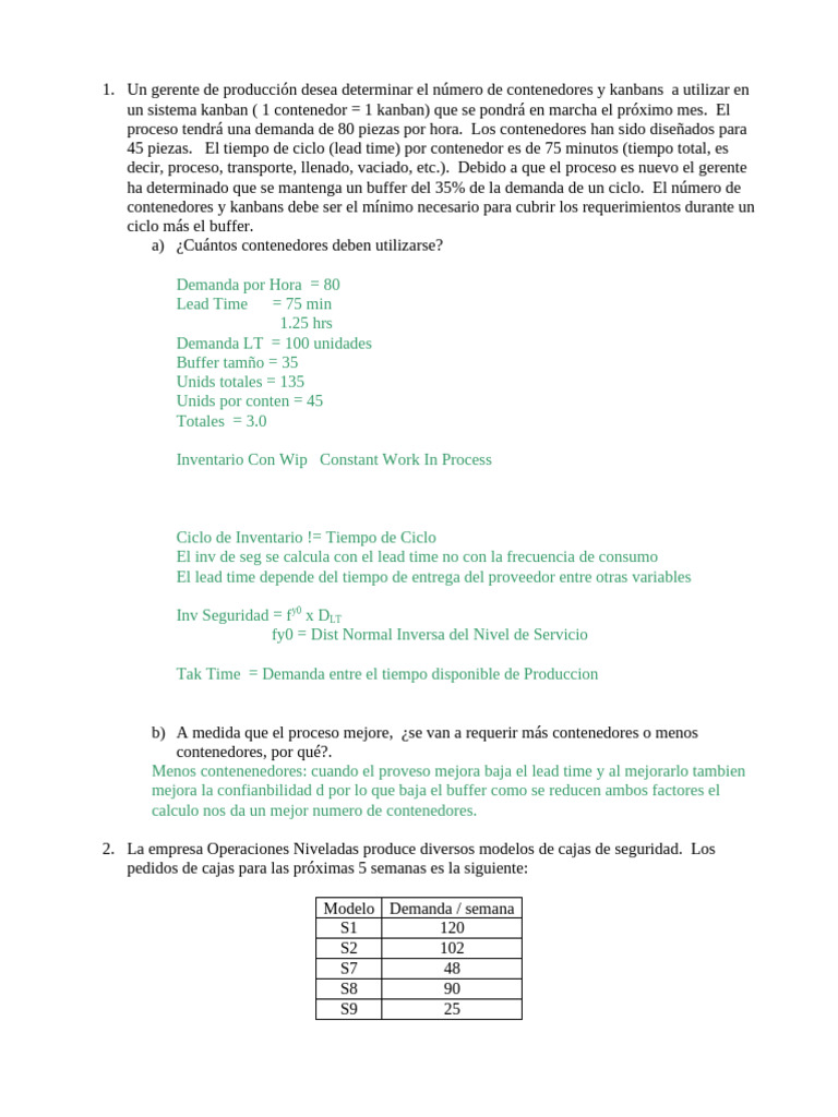 Ejercicios Kanban Sin Resp | PDF