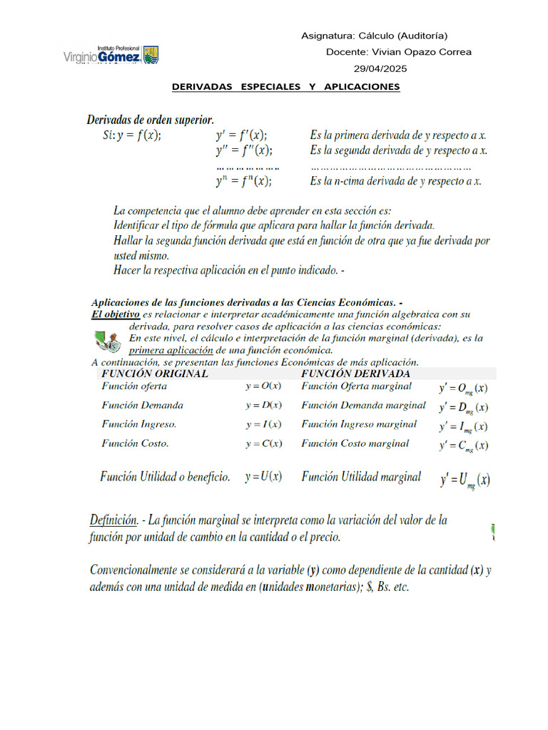 Guía Ejercicios Variados de Aplicación Derivadas Parciales. 2025 | PDF