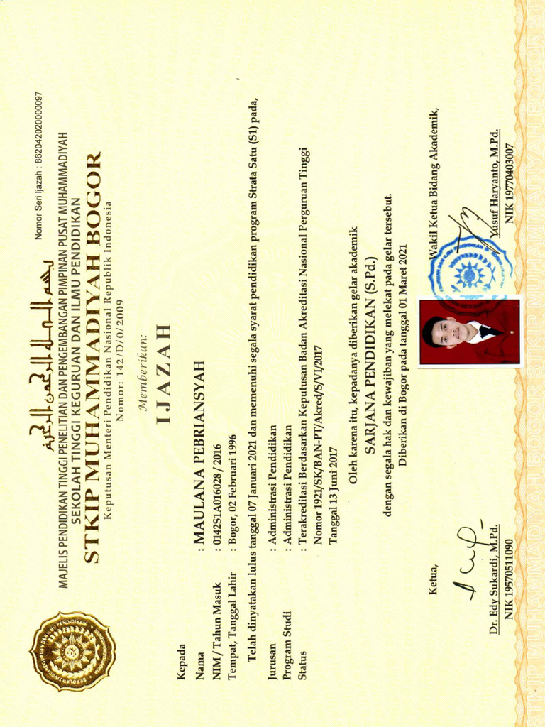 Ijazah Dan Transkrip Pak Maul | PDF