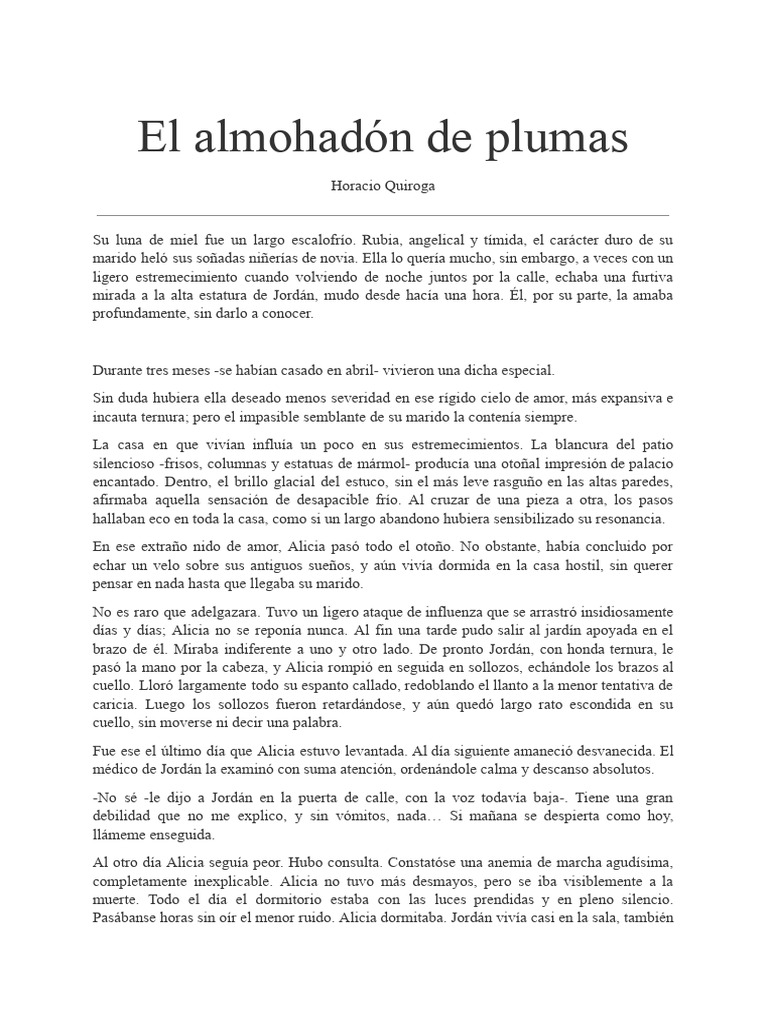 El Almohadón de Plumas | PDF