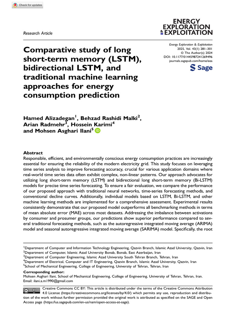 LSTM vs. Traditional Methods for Energy Prediction | PDF ...