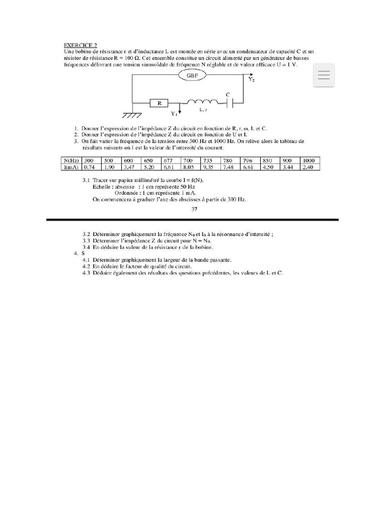 Exercice 3 RLC | PDF