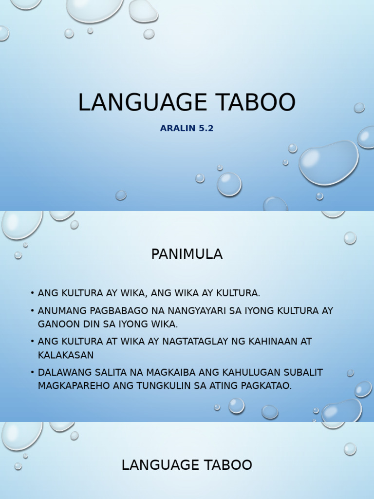 3 FIL LANG 1 Language Taboo | PDF
