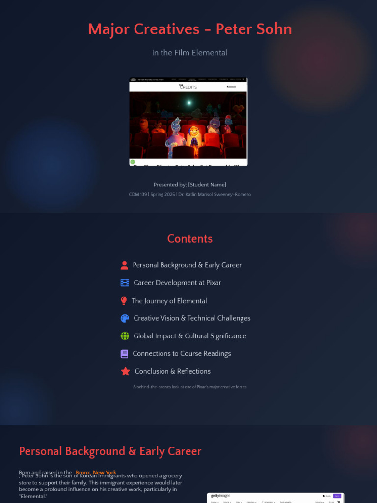 Major Creatives - Peter Sohn (In The Film Elemental) .Slides | PDF