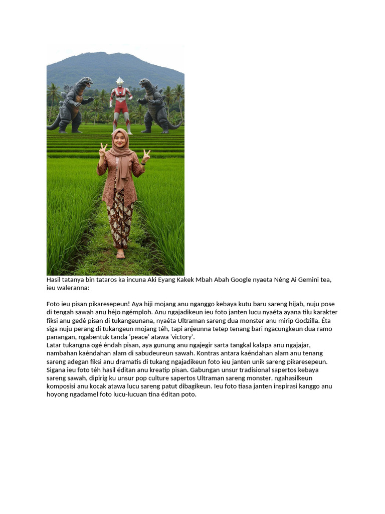 Hasil Tatanya Bin Tataros Ka Incuna Aki Eyang Kakek Mbah Abah Google Nyaeta Néng Ai Gemini Tea | PDF