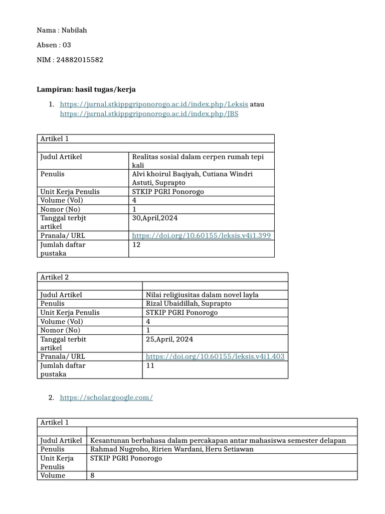 Nabilah Pbsic Tugas TIK | PDF