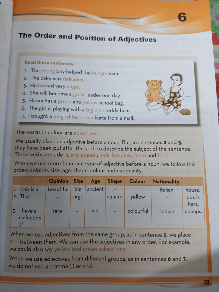 G6 - English Grammar - Ch6 - The Order & Position of Adjectives | PDF ...