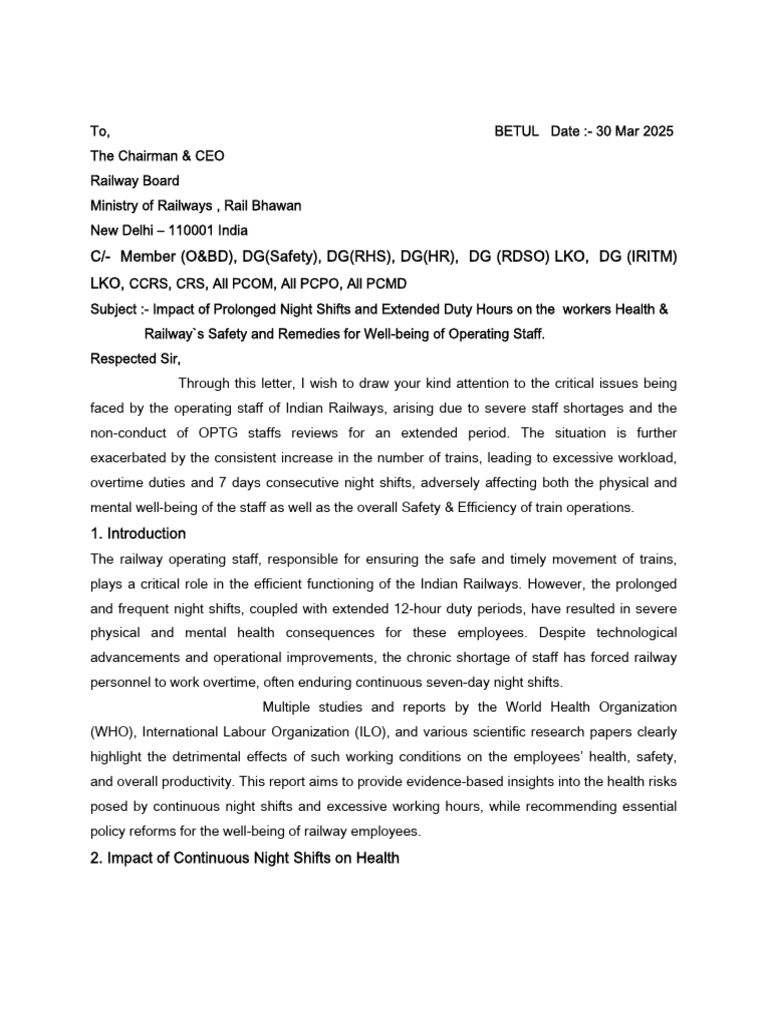 PDF Impact of Prolonged Night Shifts and Extended Duty Hours On The ...