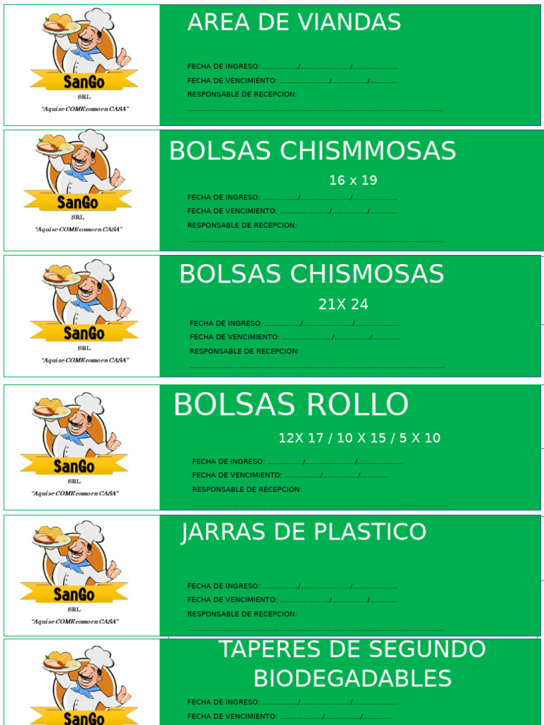 Formato Rotulo Almacenes | PDF