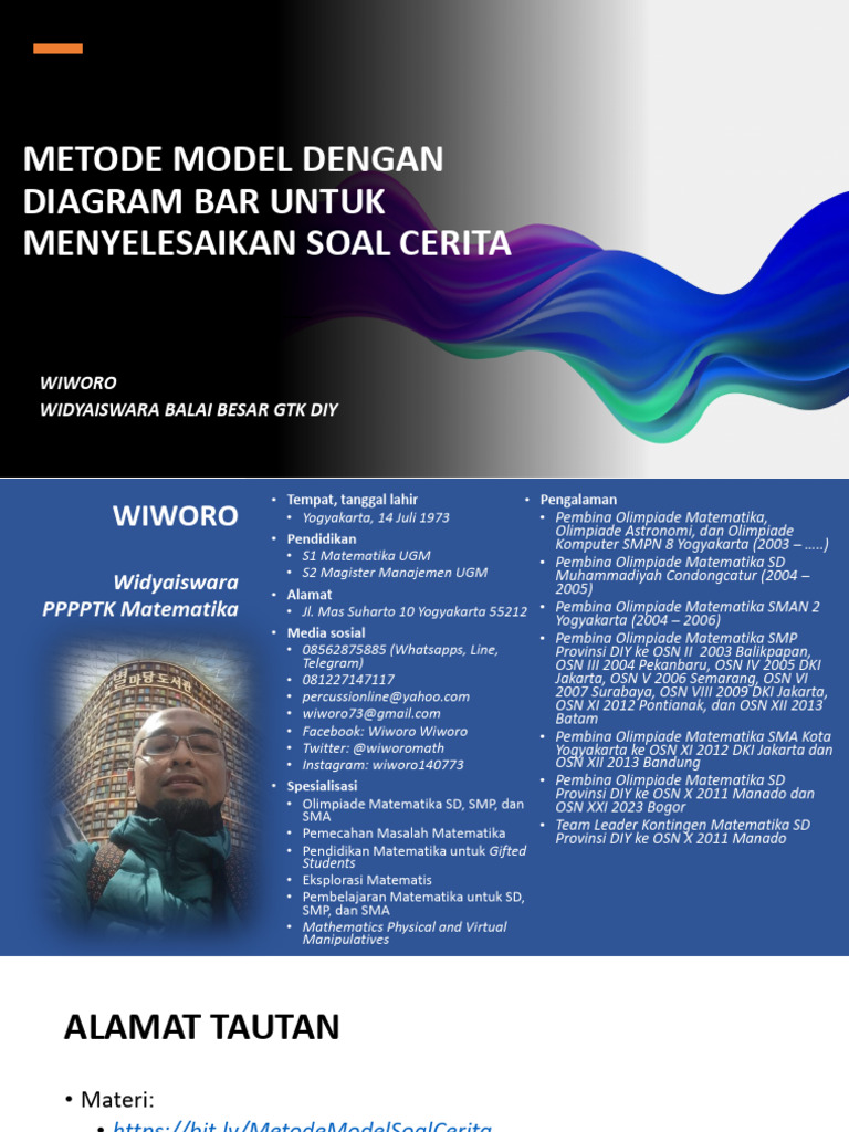 Metode Model Dengan Bar Diagram Untuk Menyelesaikan Soal Cerita (Paparan) | PDF