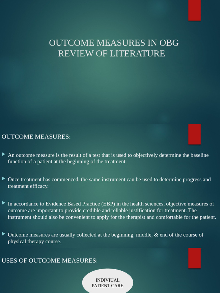 Outcome Measures in Obg | PDF | Electromyography | Urinary Incontinence