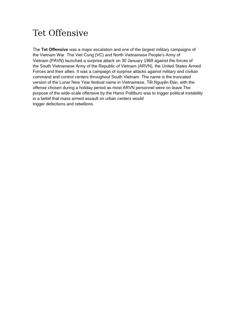 Tet Offensive | PDF
