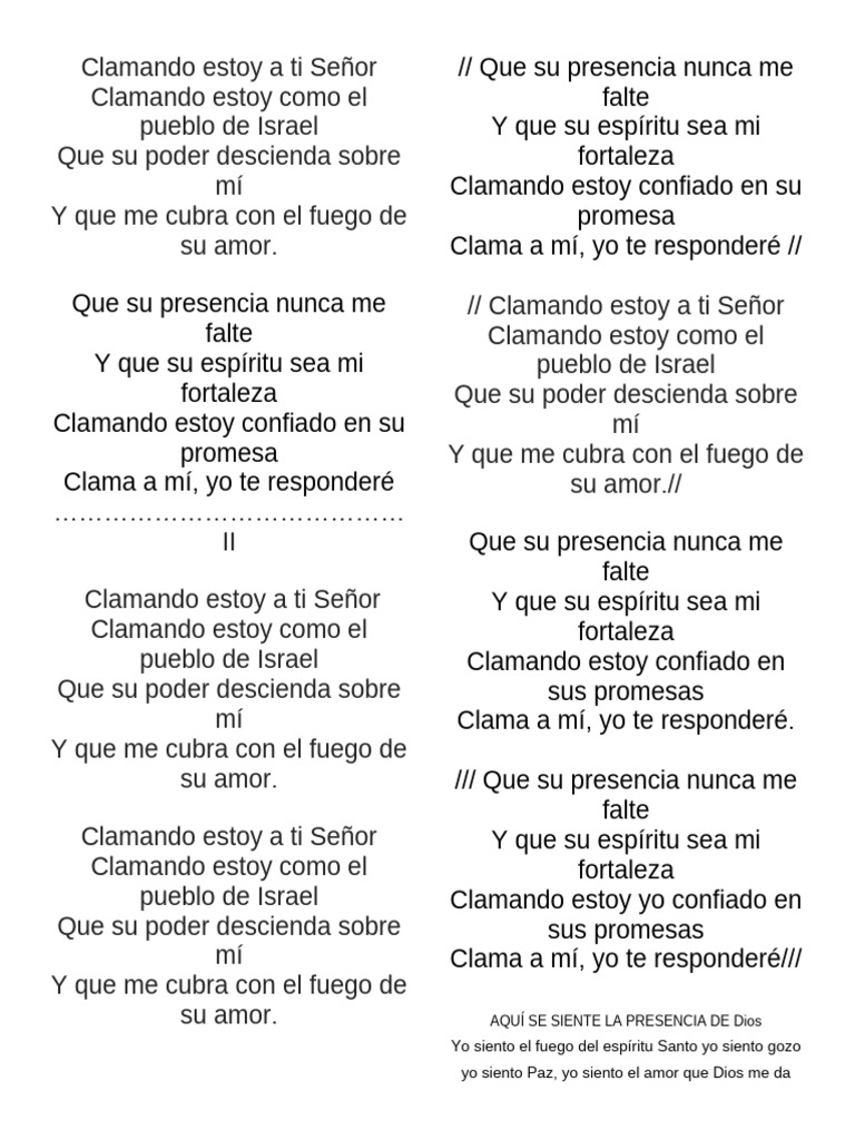 Clamando Estoy a Ti, Señor | PDF