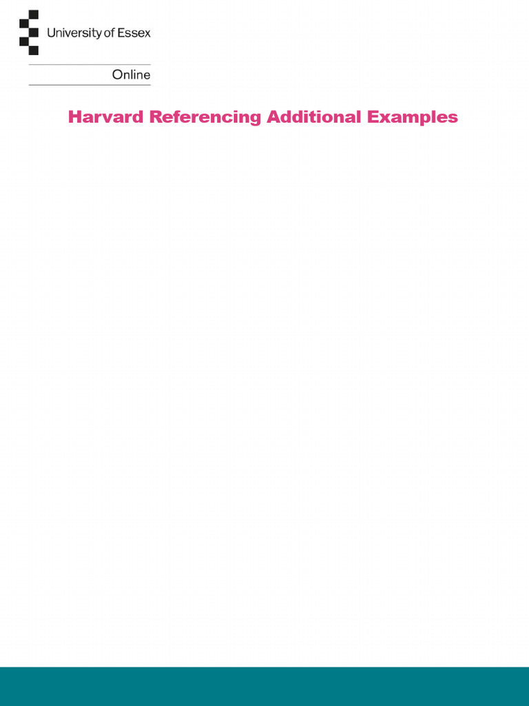 UoEO Harvard Referencing Additional Examples | PDF | Citation
