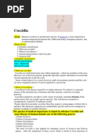 Parasitology Lecture 6 - Coccidia | PDF | Medicine | Health Sciences