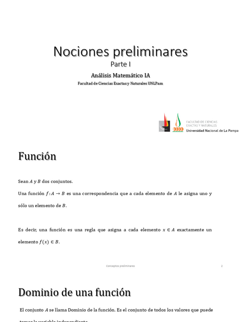 Teórico Unidad 0 Nociones Preliminares PARTE I | PDF | Función (Matemáticas) | Relaciones ...