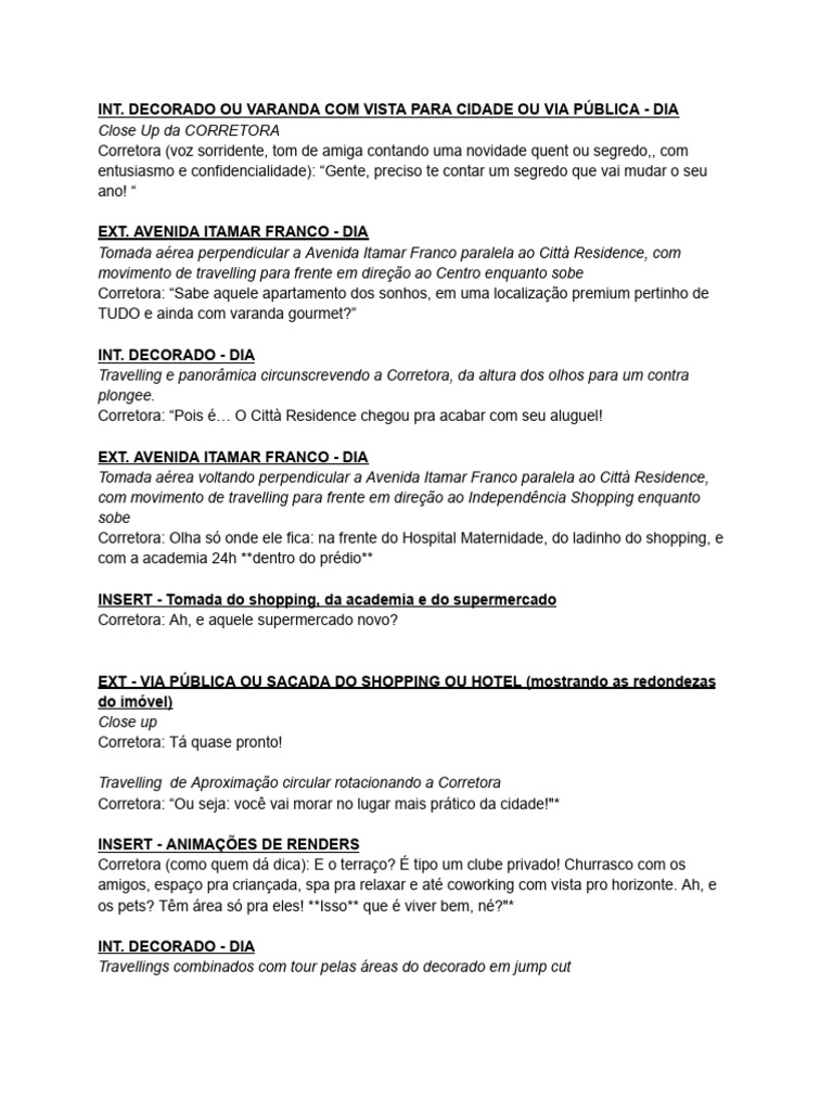 Roteiro Città Residence | PDF