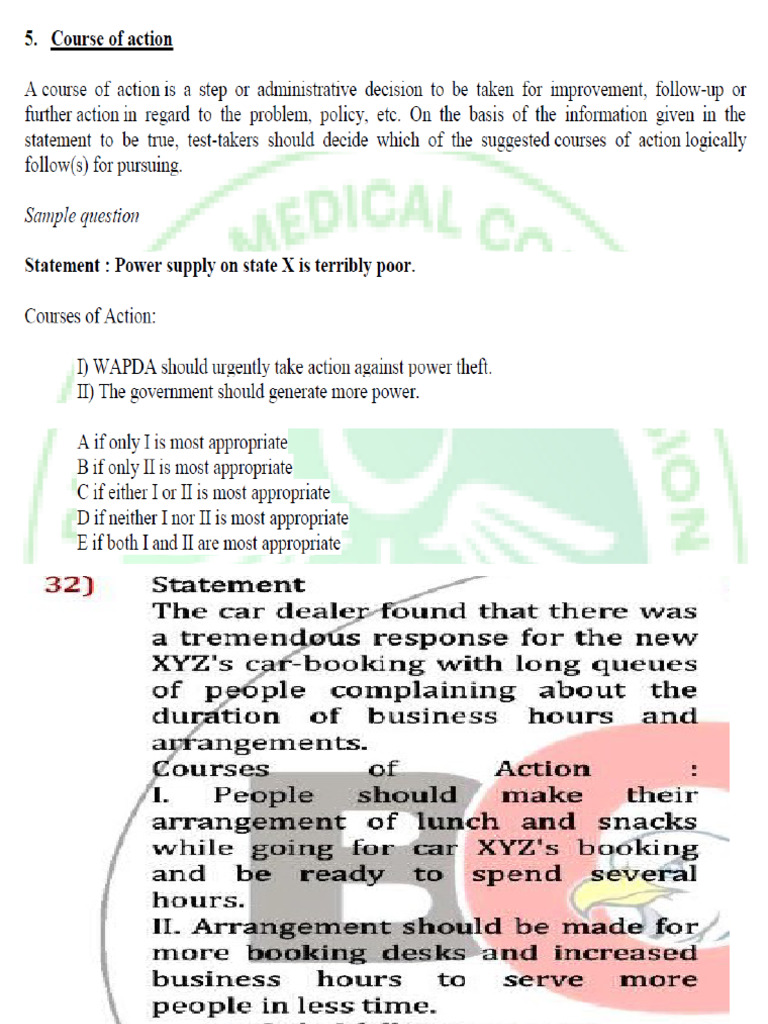 Course of Action | PDF