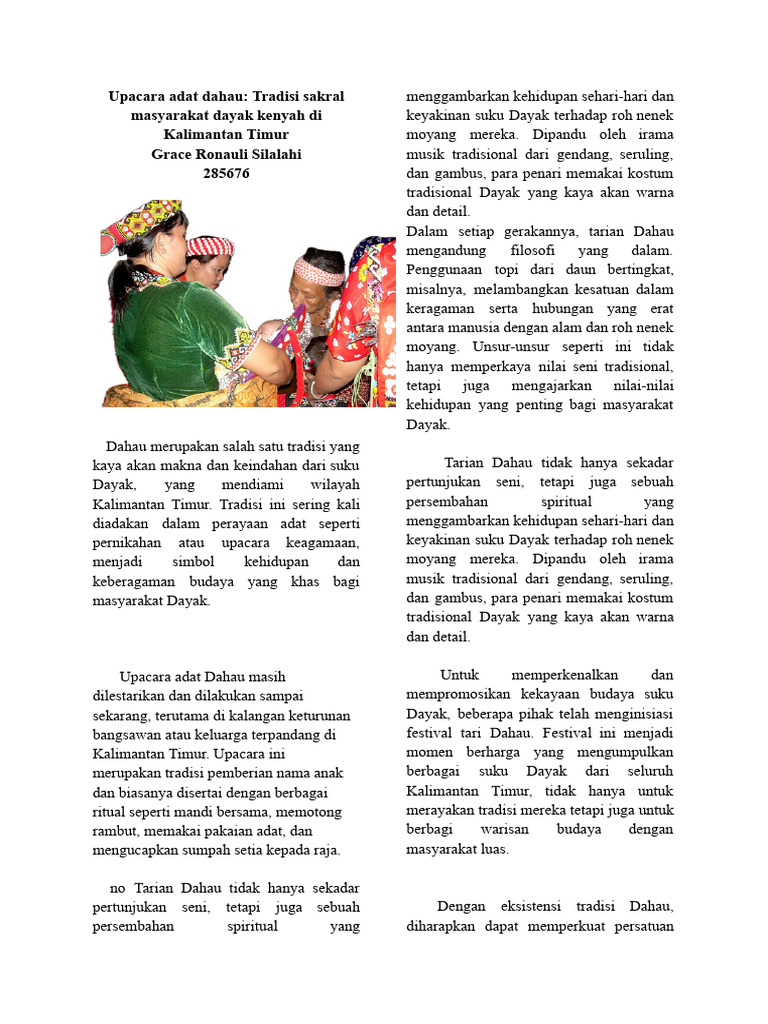 Upacara Adat Dahau Suku Dayak | PDF