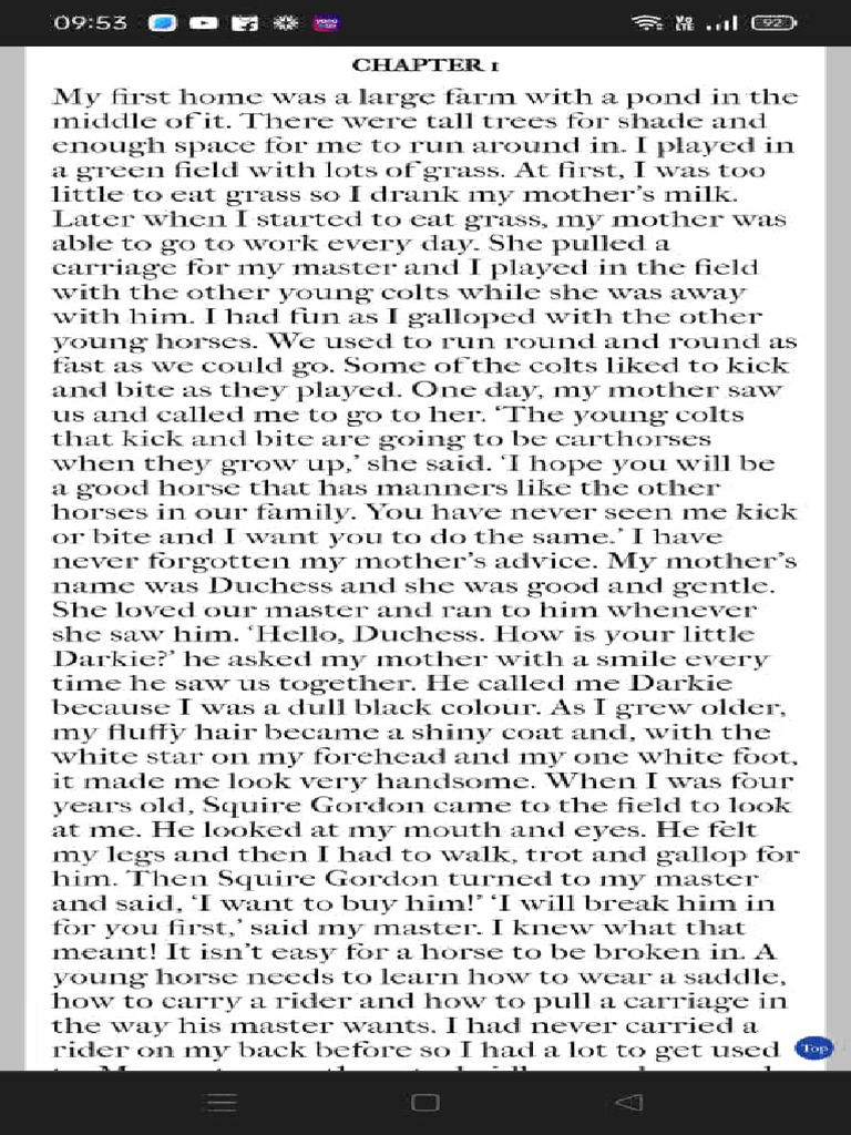 Black Beauty Chapter 1 and 2 | PDF