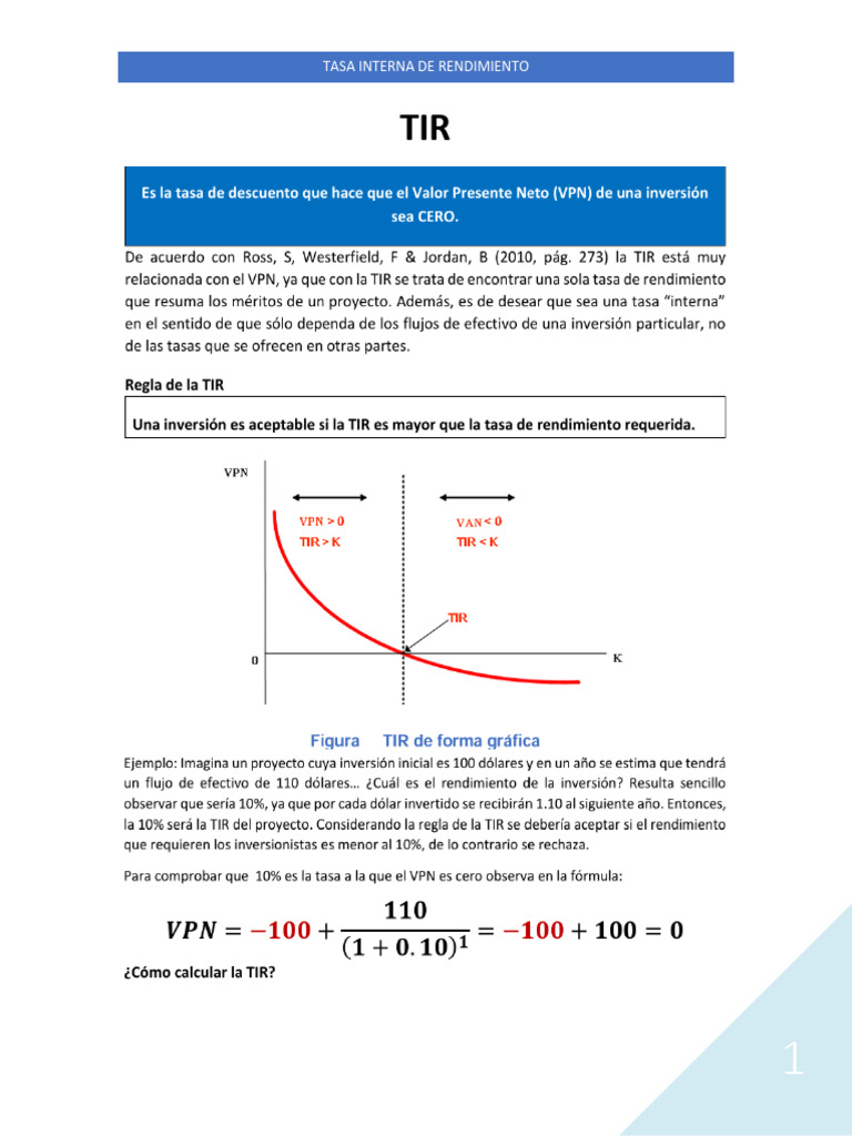 Tir Tasa Interna de Rendimiento | PDF