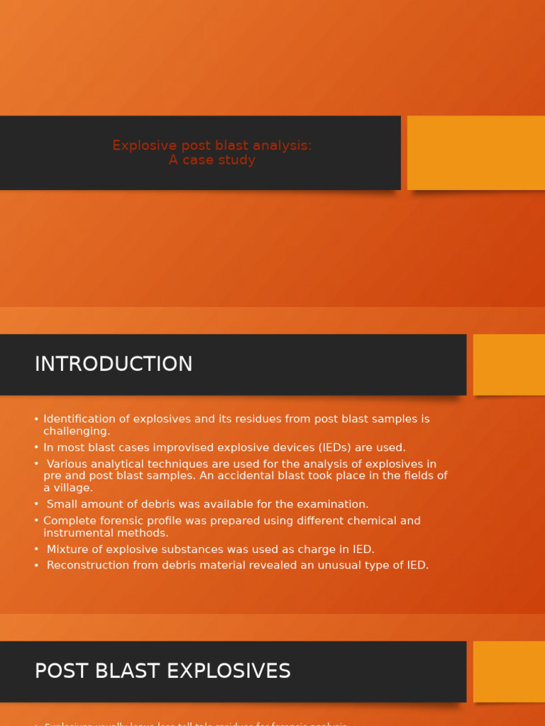 Post-Blast Explosives Analysis Case Study | PDF | Gas Chromatography ...