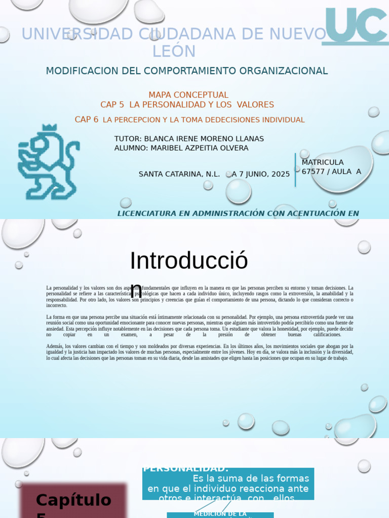 Mapa Conceptual Cap 5 y 6 | PDF | Comportamiento | Toma de decisiones