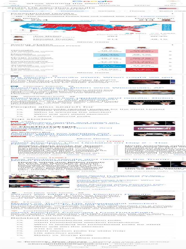 2020 US Election Live Results Update | PDF | Elections | Presidency Of ...