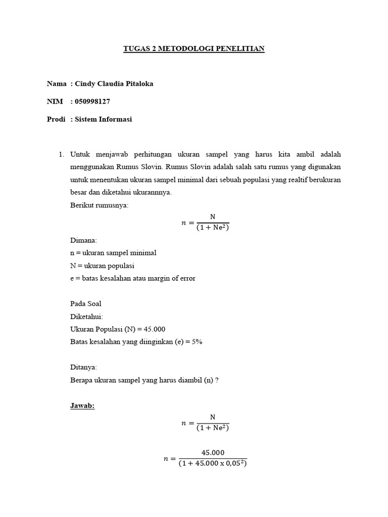 Tugas 2 Metodologi Penelitian | PDF