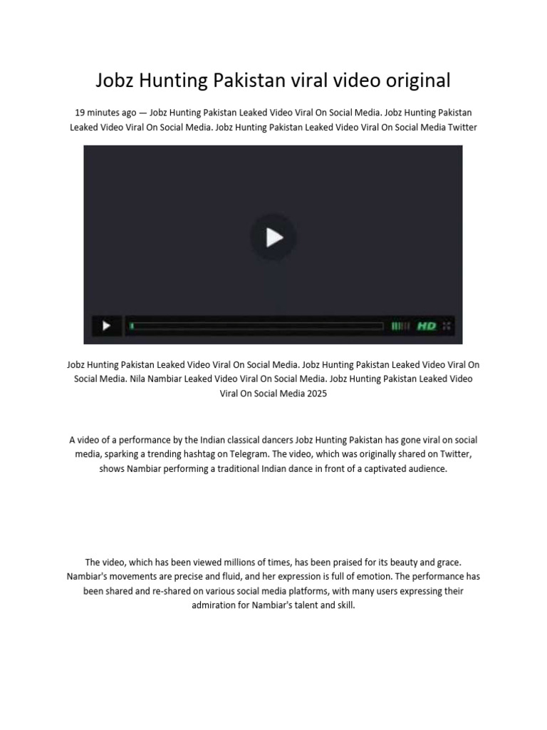 Jobzhuntingpakistan Orginal Viral Video Wstmmwonxo3x8 | PDF