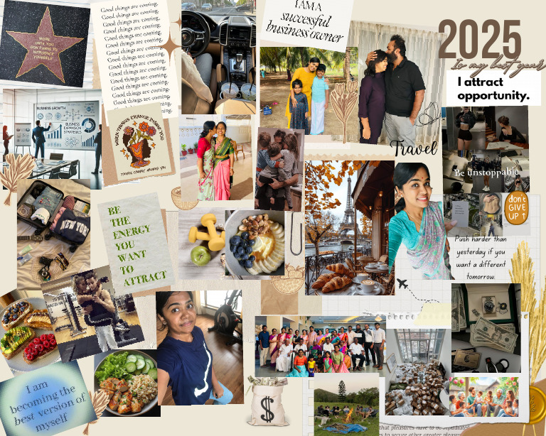 Brown Scrapbook Self Improvement Inspirational Vision Board Photo ...