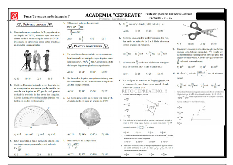 Trigonometria - Sistema de Medicion Angular | PDF