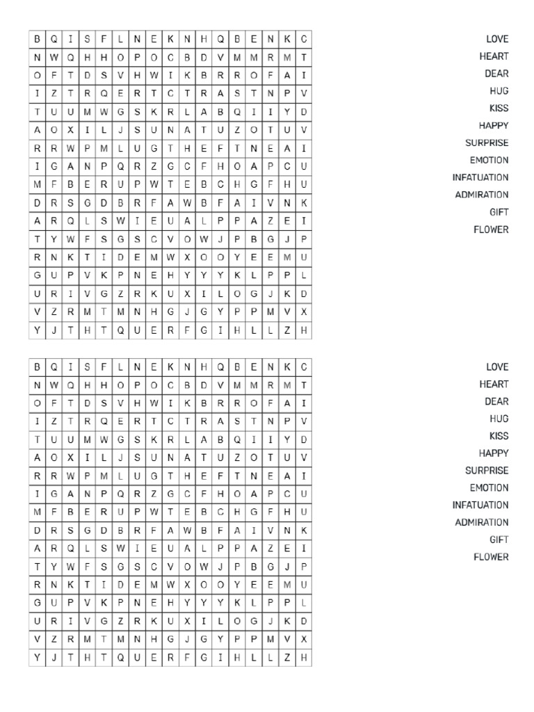Sopa de Letras Dìa Del Amor y La Amistad | PDF